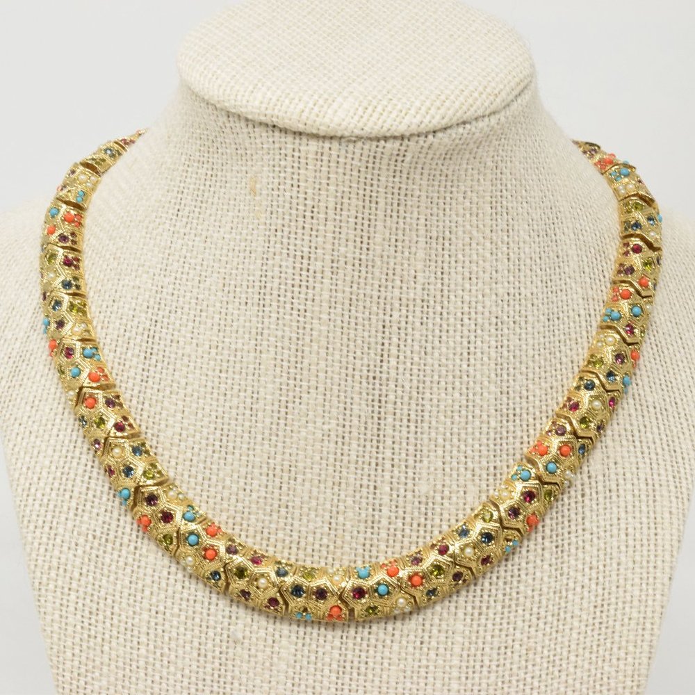 D'orlan Gold Plated Crystal Necklace Earrings Vintage… - Gem